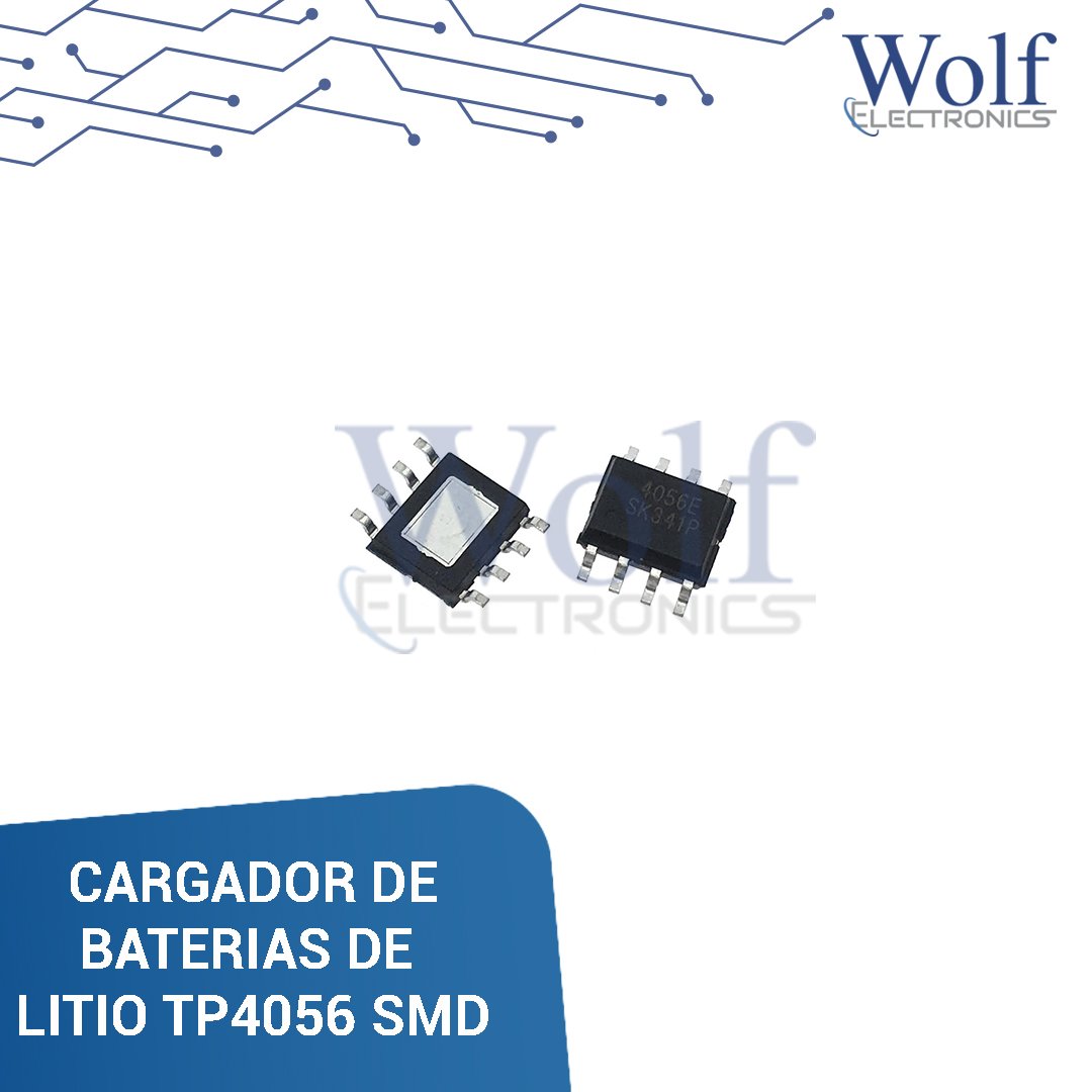 Controlador para cargar baterias de litio TP4056 SMD. Wolf Electronics – WOLF ELECTRONICS IT