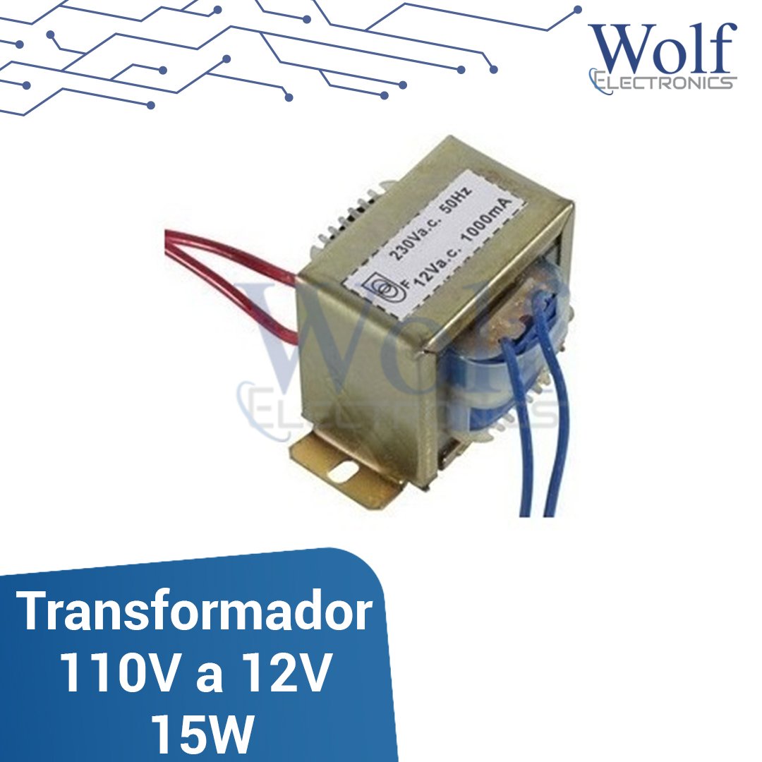 Transformador 110 V a 12V 15W Wolf Electronics – WOLF ELECTRONICS IT