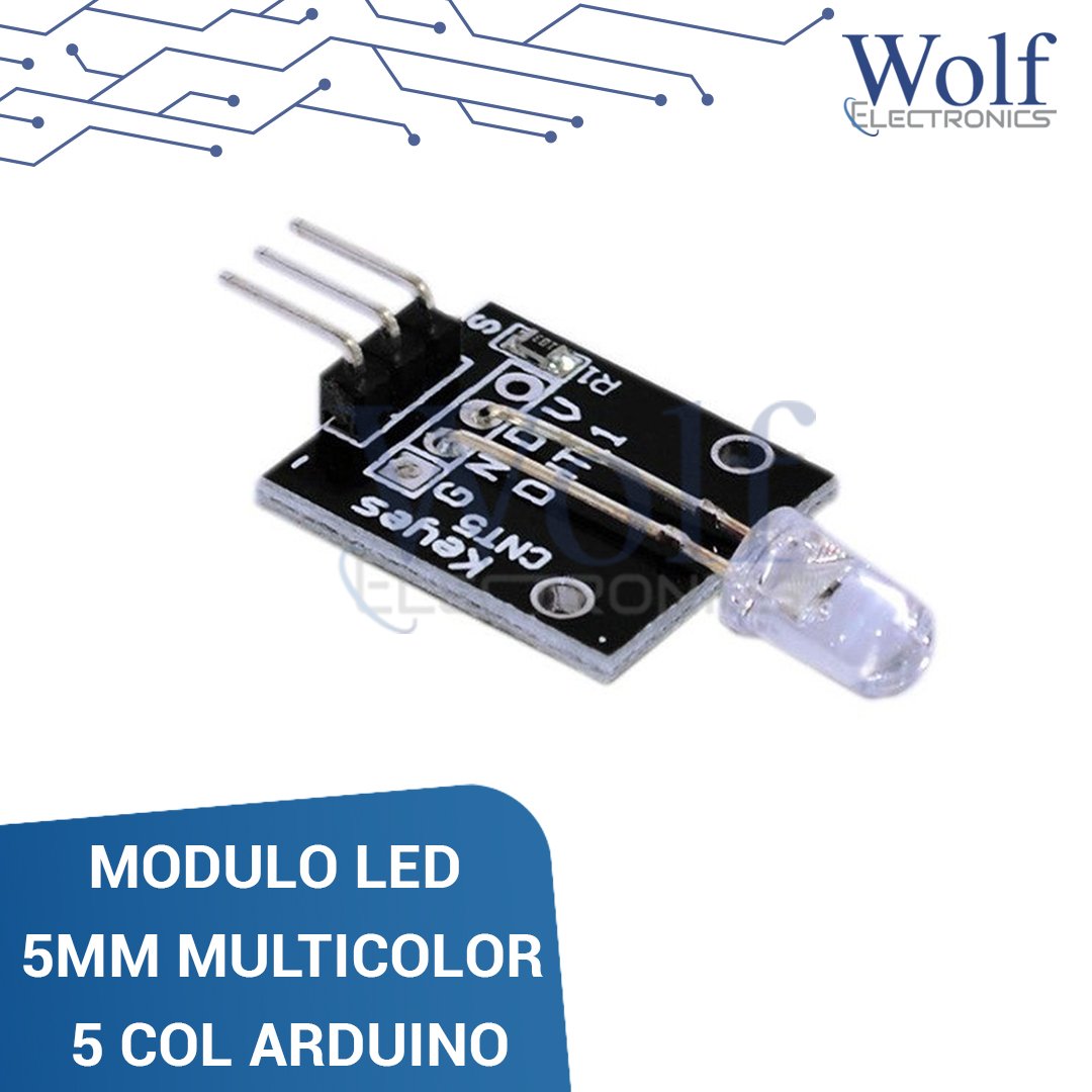 MODULO LED 5MM MULTICOLOR 5 COL ARDUINO 3V 25mA. Wolf Electronics ...