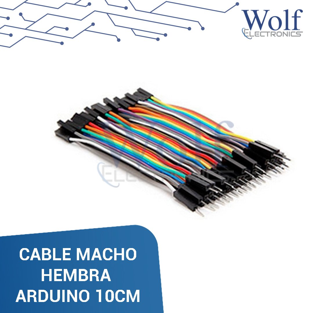 PAQUETE 40 CABLES DUPONT MACHO MACHO ARDUINO 1OCM. Wolf Electronics ...