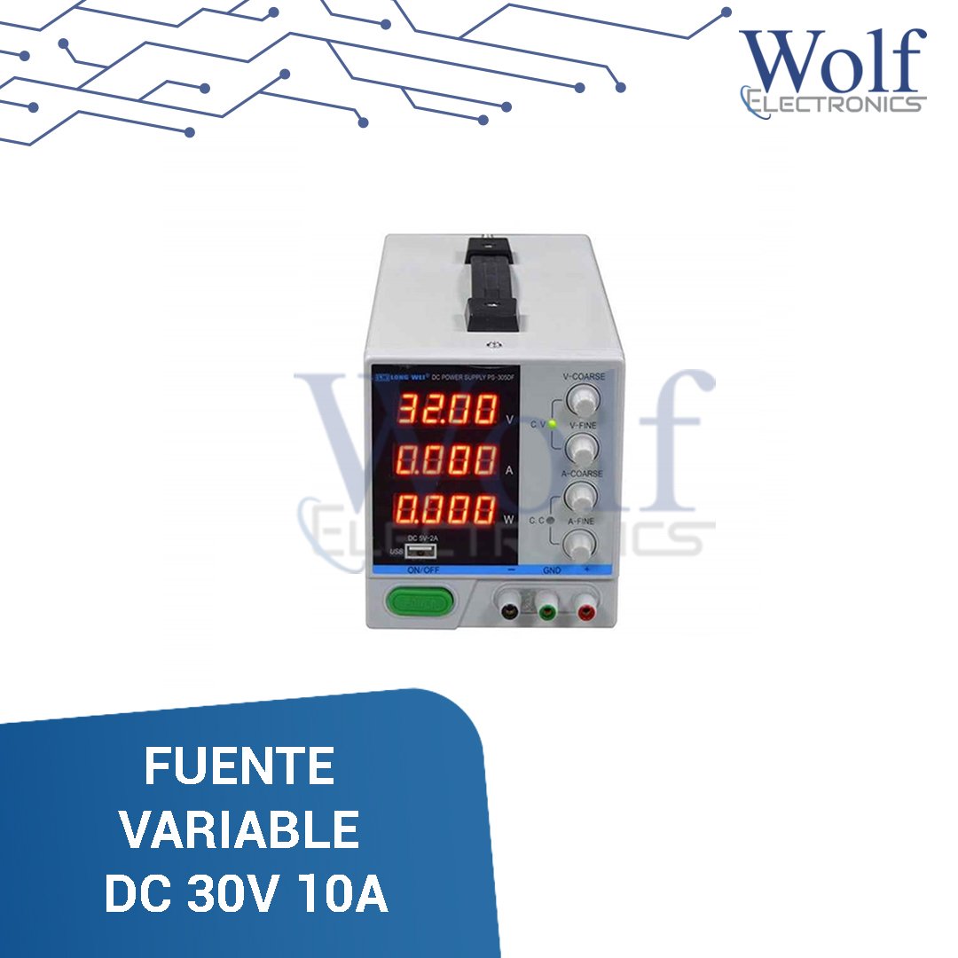 FUENTE VARIABLE DC 30V 10A. Wolf Electronics – WOLF ELECTRONICS IT