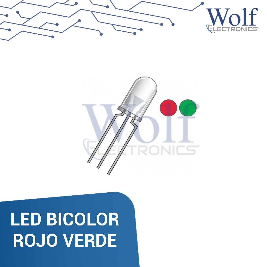 LED BICOLOR ROJO VERDE RAPIDO 2V 20mA. Wolf Electronics – WOLF ...