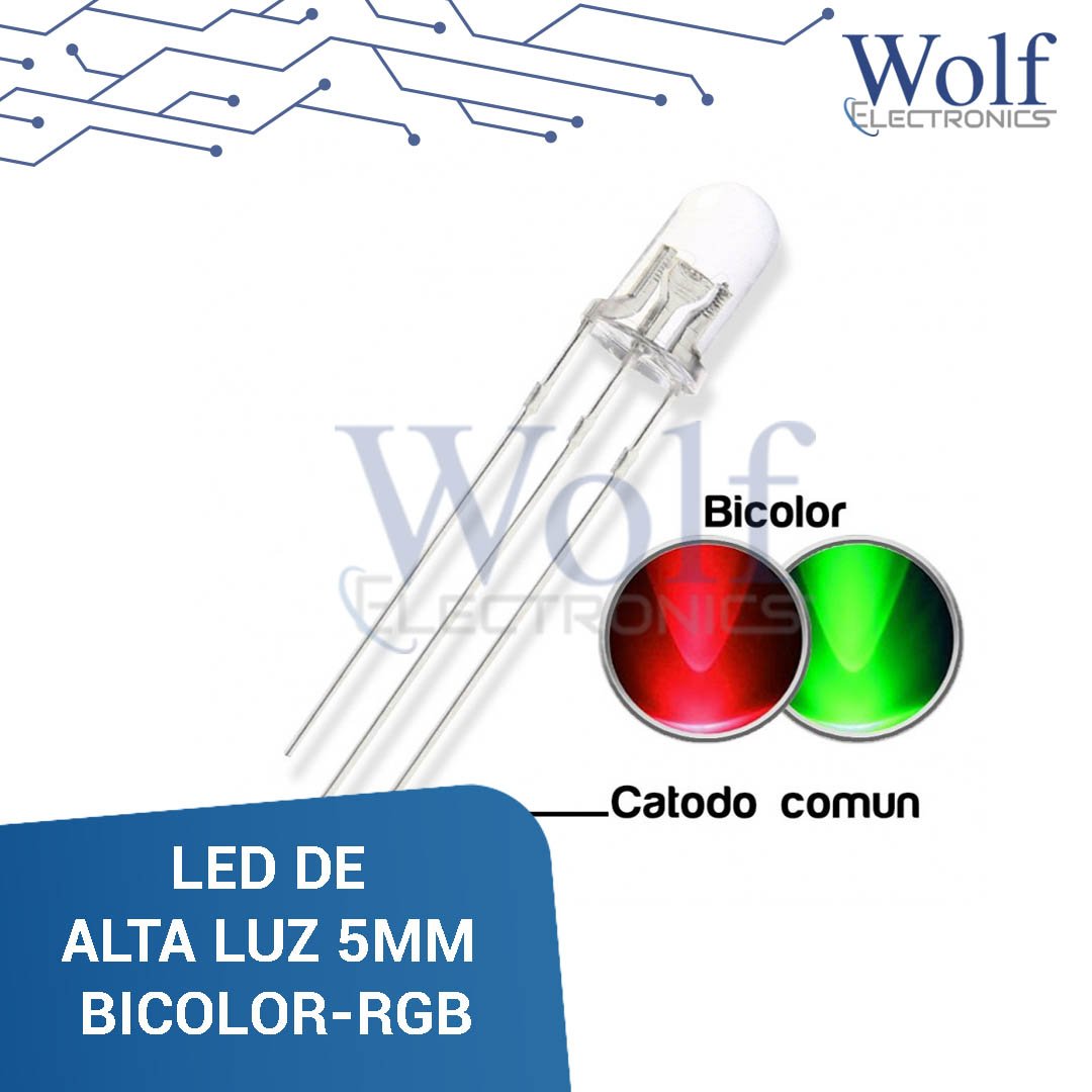 LED DE ALTA LUZ 5MM BICOLOR VERDE ROJO. Wolf electronics – WOLF ...