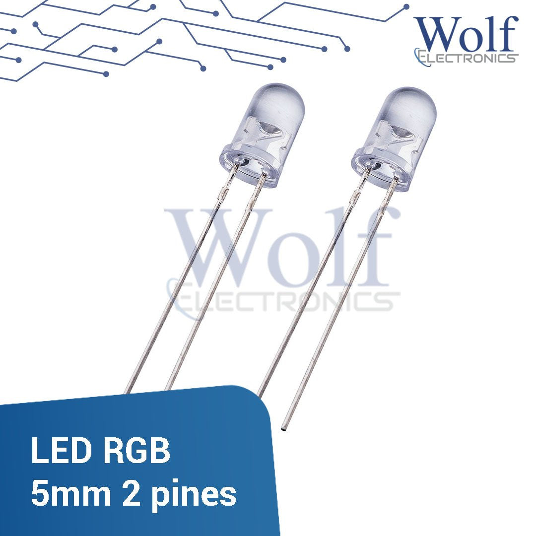 LED RGB 5mm 2 pines 2.1V 15mA. Wolf electronics – WOLF ELECTRONICS IT