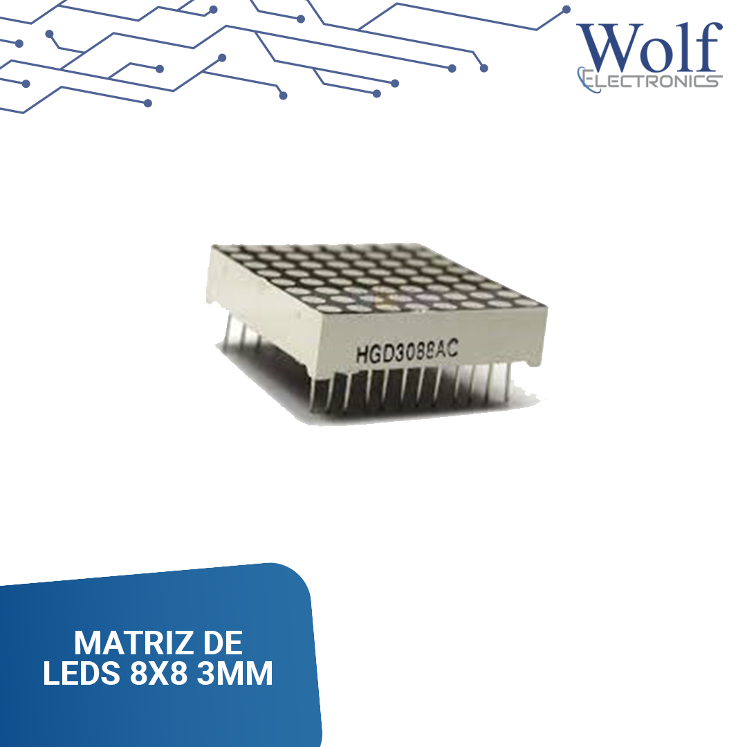 MATRIZ DE LEDS 8X8 3mm 5V. Wolf Electronics – WOLF ELECTRONICS IT