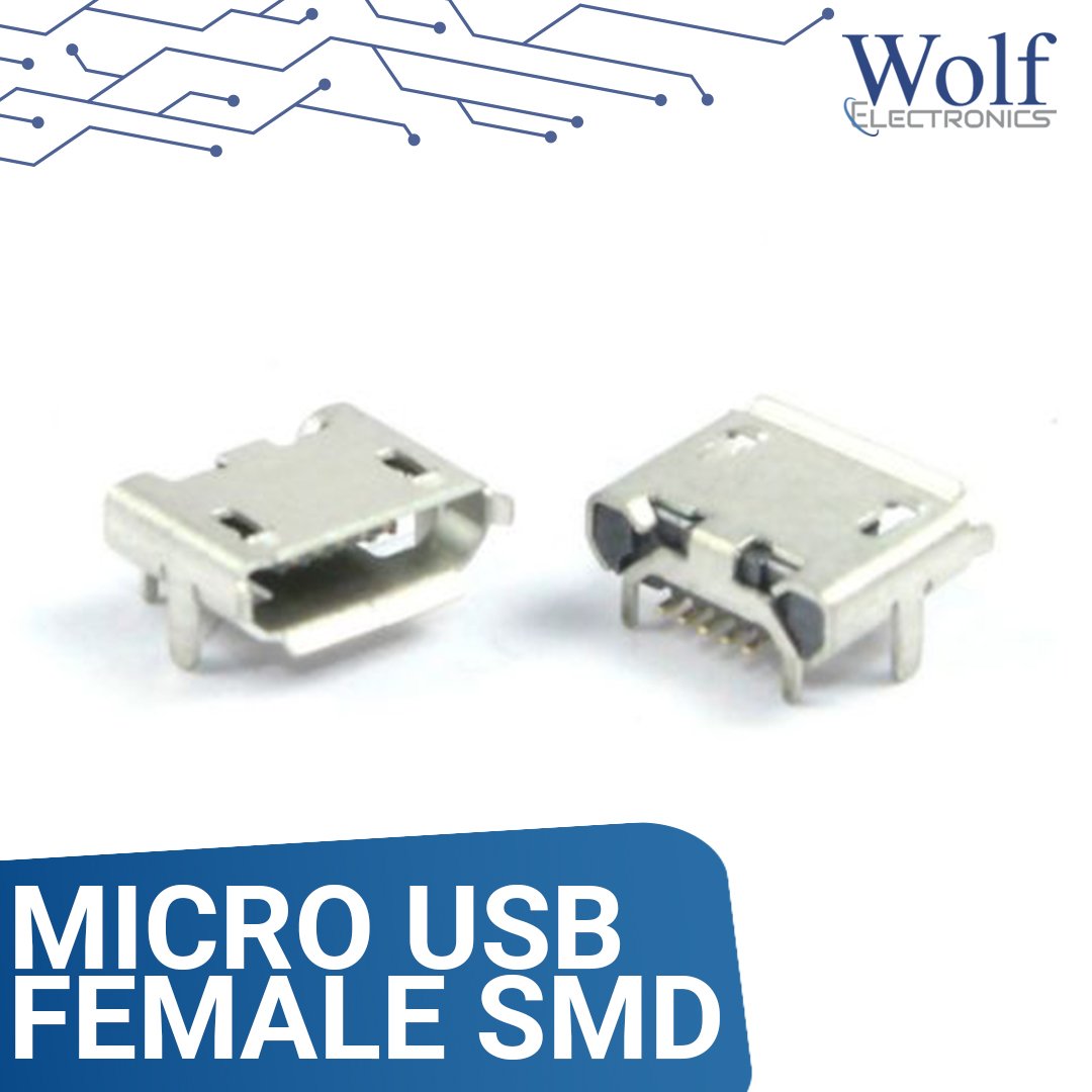 Micro USB hembra SMD Wolf Electronics – WOLF ELECTRONICS IT