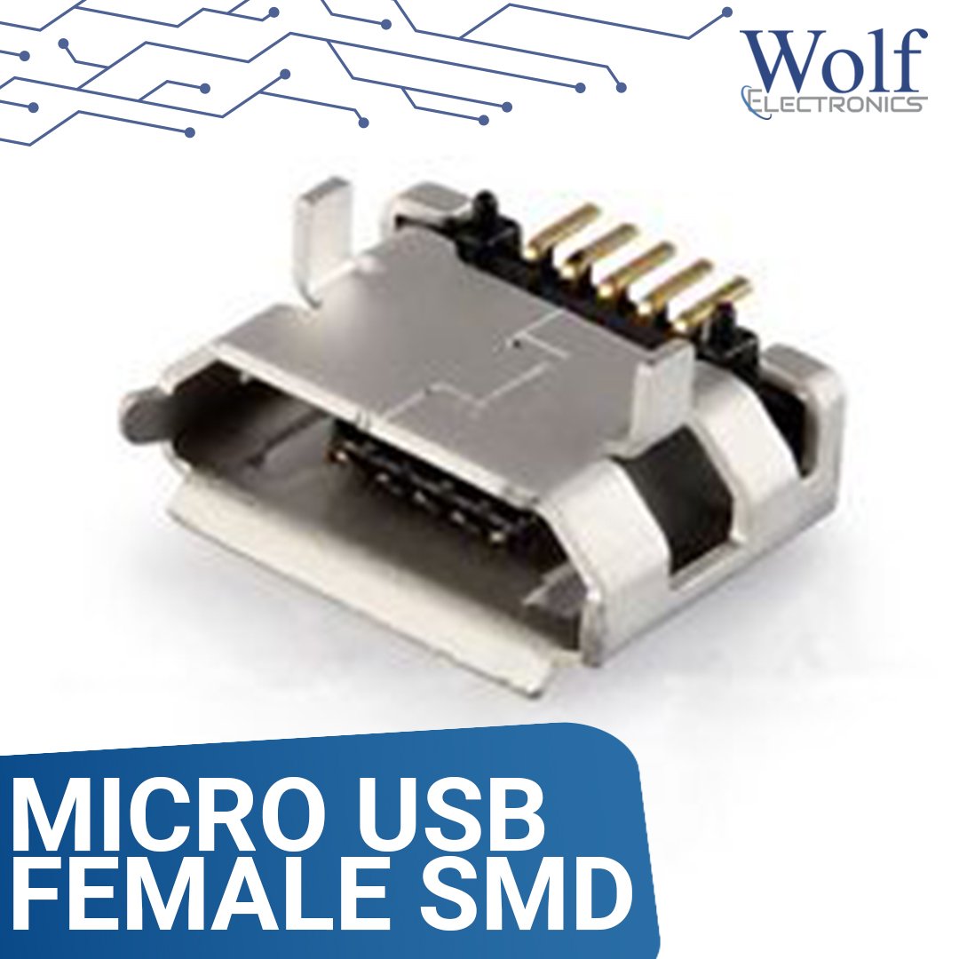 Micro USB hembra SMD Wolf Electronics – WOLF ELECTRONICS IT