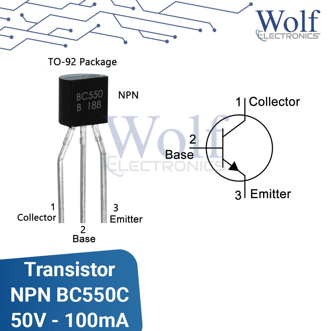 TRANSISTOR BC550C. Wolf Electronics – WOLF ELECTRONICS IT